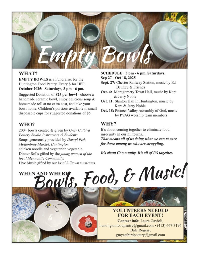Community Event: Empty Bowls Fundraiser – Town of Chester, MA